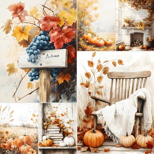 Cozy Rustic Autumn Scene Junk Journal Pages, Fall Aesthetic Digital ...