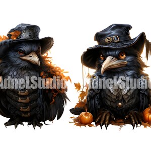 Halloween Crow Clipart - Halloween Clipart, Watercolor Fairytale Crow ...