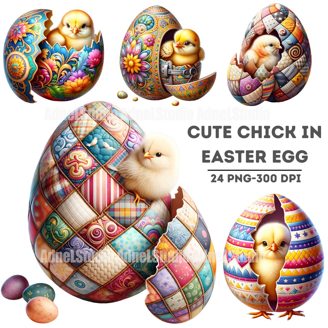Easter Eggs Clipart - Easter Clipart, Cozy Easter Chick Clipart, Easter ...