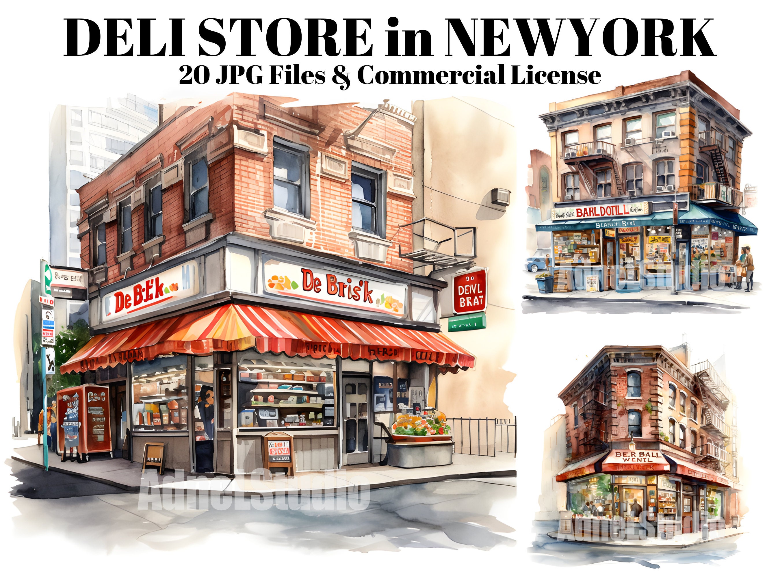 Deli Store in Newyork Clipart 20 High Quality JPG Files - Etsy