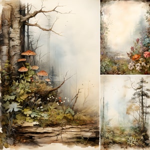Vintage Forest Junk Journal, Forest Journal Pages, Forest Ephemera ...