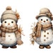 Christmas Cozy Snowman Clipart - Watercolor Cozy Christmas Clipart ...