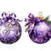 Purple Christmas Ornaments Clipart, Watercolor Ornament Clipart ...