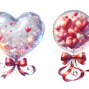 Valentines Day Balloon Clipart, Watercolor Valentines Day Clipart ...