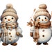 Christmas Cozy Snowman Clipart Watercolor Cozy Christmas Clipart ...