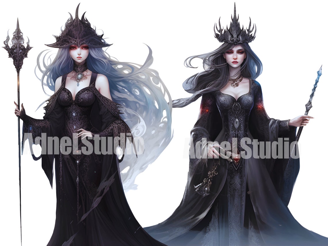 Dark Witch Clipart Celestial Queen Png Mystical Dark Witch - Etsy