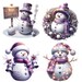 Purple Christmas Snowman Clipart - Festive Purple Snowman Clipart ...