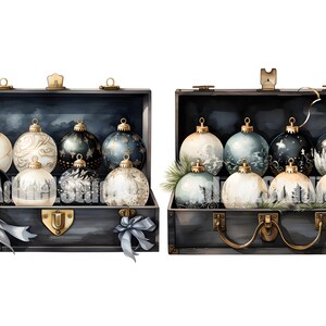Christmas Black Bauble Clipart, Cozy Christmas Baubles Box Clipart ...