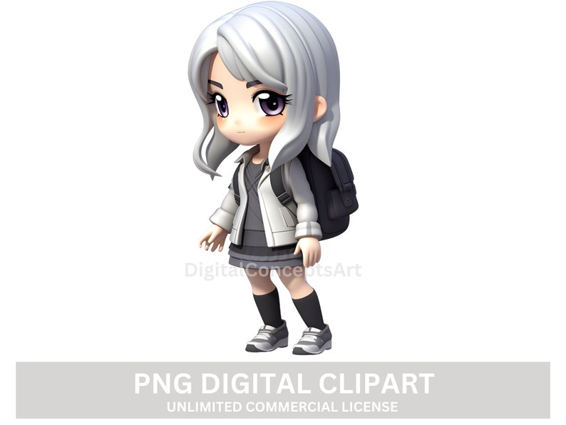 Cute School Girl Clipart Blonde Hair Girl Png White Girl - Etsy