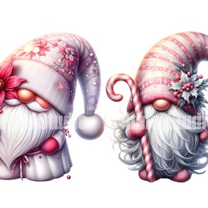 Pink Christmas Gnomes Clipart, Winter Holidays, Pink Gnome Christmas ...