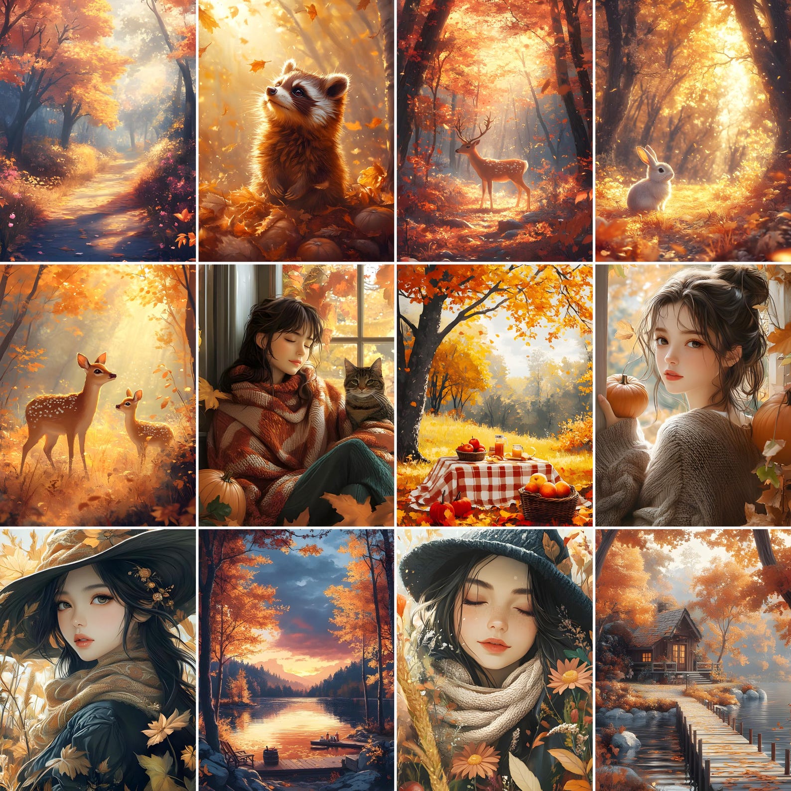 Cozy Autumn Scenery Junk Journal, Cozy Fall Art Prints, Cozy Autumn ...