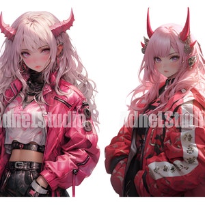 Pink Devil Pop Art Girl Clipart - Pink Devil Clipart, Anime Girl ...