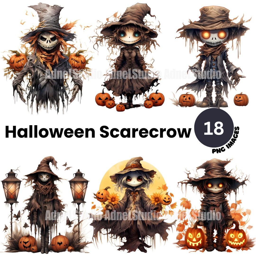 Halloween Scarecrow Clipart - Halloween Spooky Clipart, Halloween ...