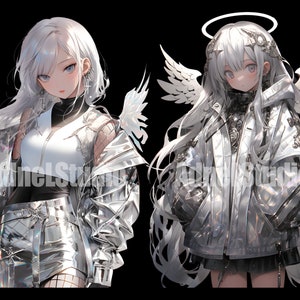 Silver Angel Pop Art Girl Clipart - Silver Angel Clipart, Anime Girl ...