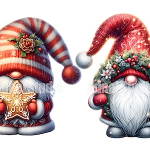 Red Christmas Gnomes Clipart, Winter Holidays, Red Gnome Christmas ...