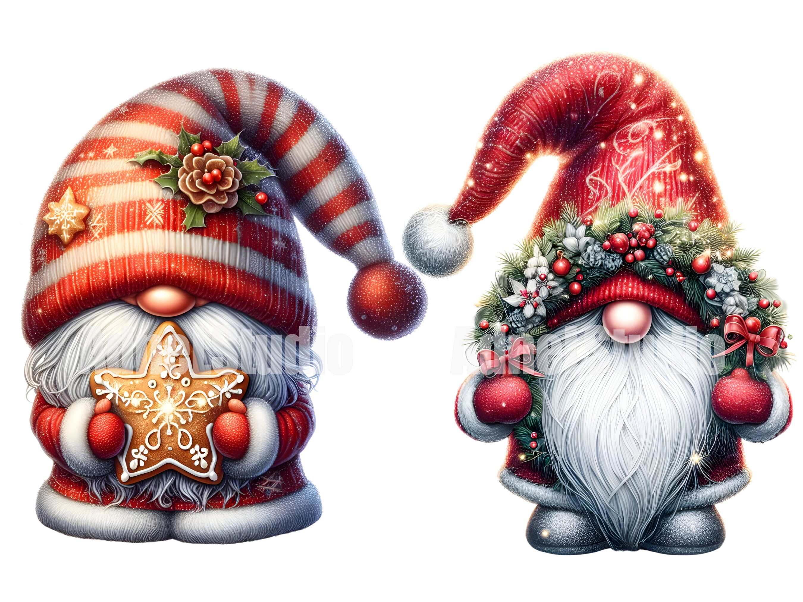 Red Christmas Gnomes Clipart, Winter Holidays, Red Gnome Christmas ...