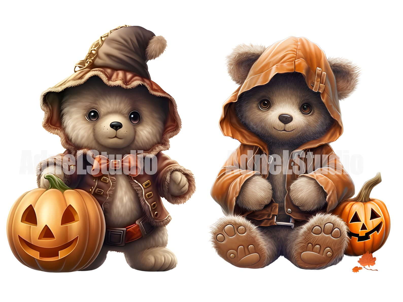 Halloween Teddy Bear Clipart - Halloween Clipart, Watercolor Teddy Bear ...