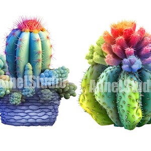 Watercolor Pastel Cactus Clipart - Watercolor Desert Cactus Clipart ...
