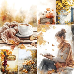 Cozy Rustic Autumn Scene Junk Journal Pages, Fall Aesthetic Digital ...