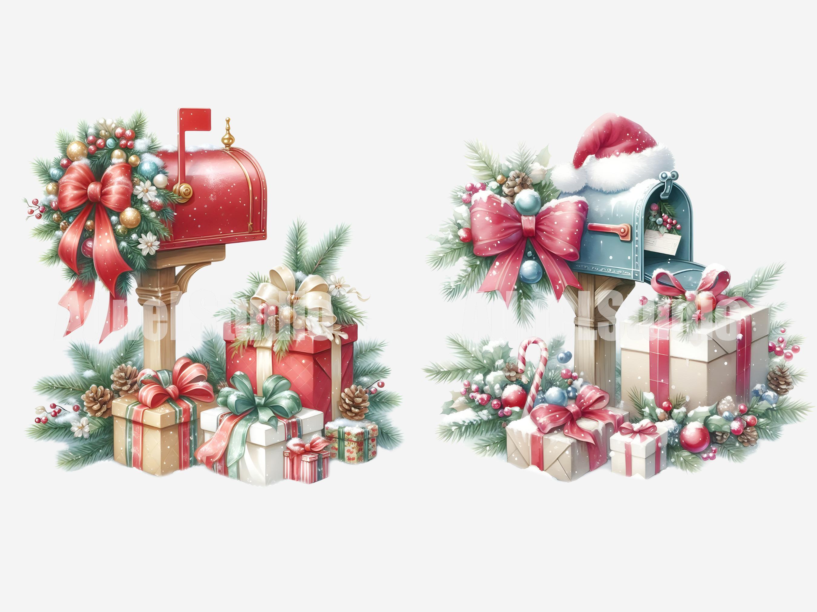 Christmas Mailbox Clipart, Holiday Mailbox With Presents, Christmas ...