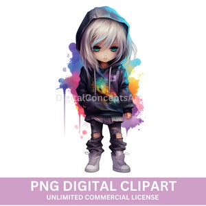Color Splash Girl Clipart - Hip Hop Girl PNG, Blond Hair Girl Clipart ...