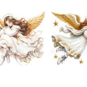 Christmas Angel Clipart Bundle, Holiday Angels Digital Art, Angel ...