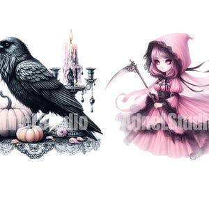 Pink Goth Halloween PNG, Pink Gothic Halloween Clipart, Cute Spooky ...