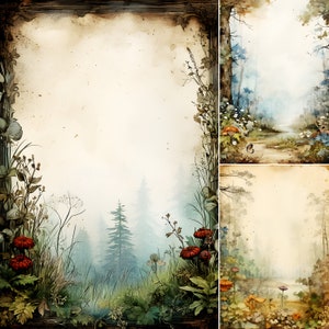 Vintage Forest Junk Journal, Forest Journal Pages, Forest Ephemera ...