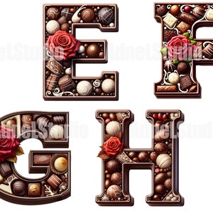 Valentines Alphabet Clipart - Valentines Alphabet Letters, Chocolate ...