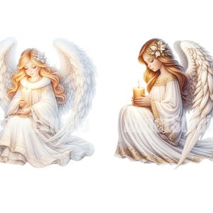Christmas Angel Clipart Bundle, Holiday Angels Digital Art, Angel ...