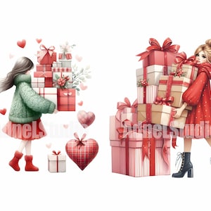 Festive Christmas Shopping Girl PNG Clipart, 18 Fashion Holiday ...