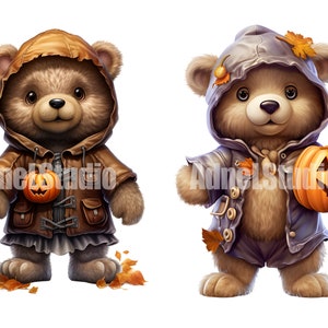 Halloween Teddy Bear Clipart - Halloween Clipart, Watercolor Teddy Bear ...