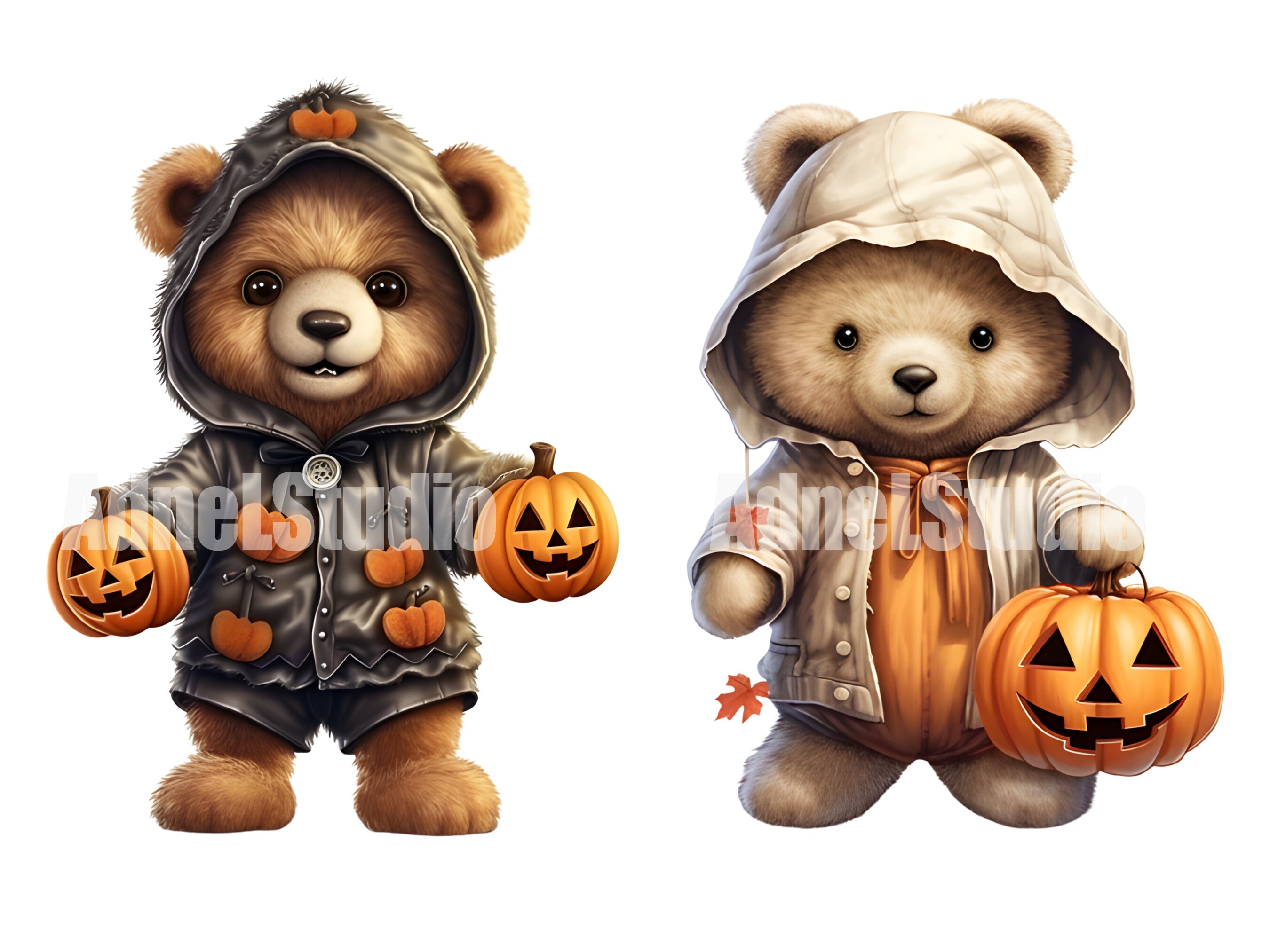 Halloween Teddy Bear Clipart - Halloween Clipart, Watercolor Teddy Bear ...
