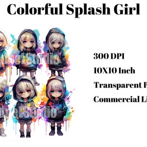 Color Splash Girl Clipart - Hip Hop Girl PNG, Blond Hair Girl Clipart ...