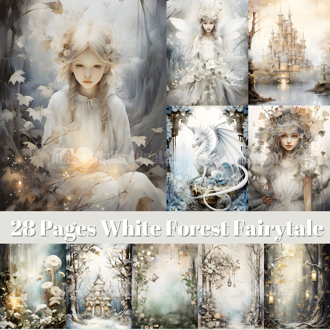 Fairytale Junk Journal, Printable White Forest Fairy Journal Pages ...