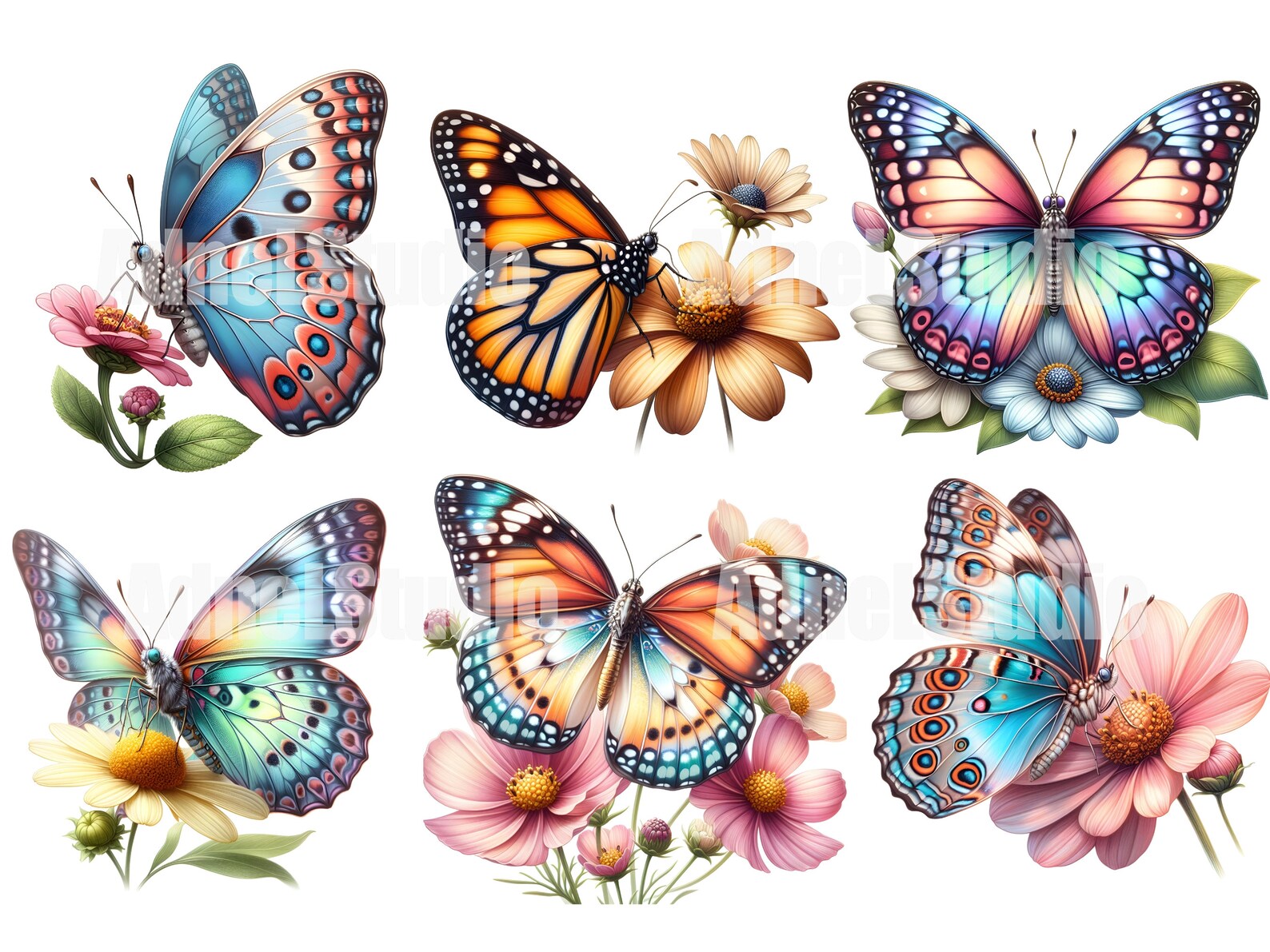 Watercolor Butterfly Clipart Bundle: Butterfly Nursery Decor (PNG) - Etsy