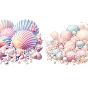 Watercolor Sea Shells Clipart - Pastel Seashells Clipart, Nautical ...