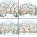 Snowy Christmas Village Clipart Bundle, Cozy Winter Houses With Holiday ...