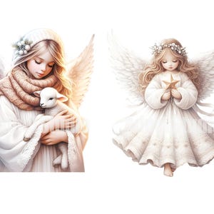 Christmas Angel Clipart Bundle, Holiday Angels Digital Art, Angel ...