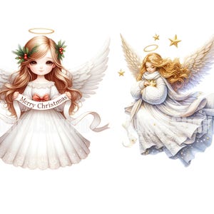 Christmas Angel Clipart Bundle, Holiday Angels Digital Art, Angel ...