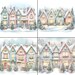Snowy Christmas Village Clipart Bundle, Cozy Winter Houses With Holiday ...