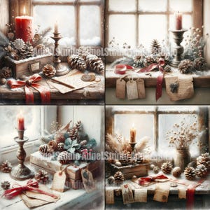 Rustic Cottagecore Christmas Decor Digital Art, Cozy Christmas Wall Art ...