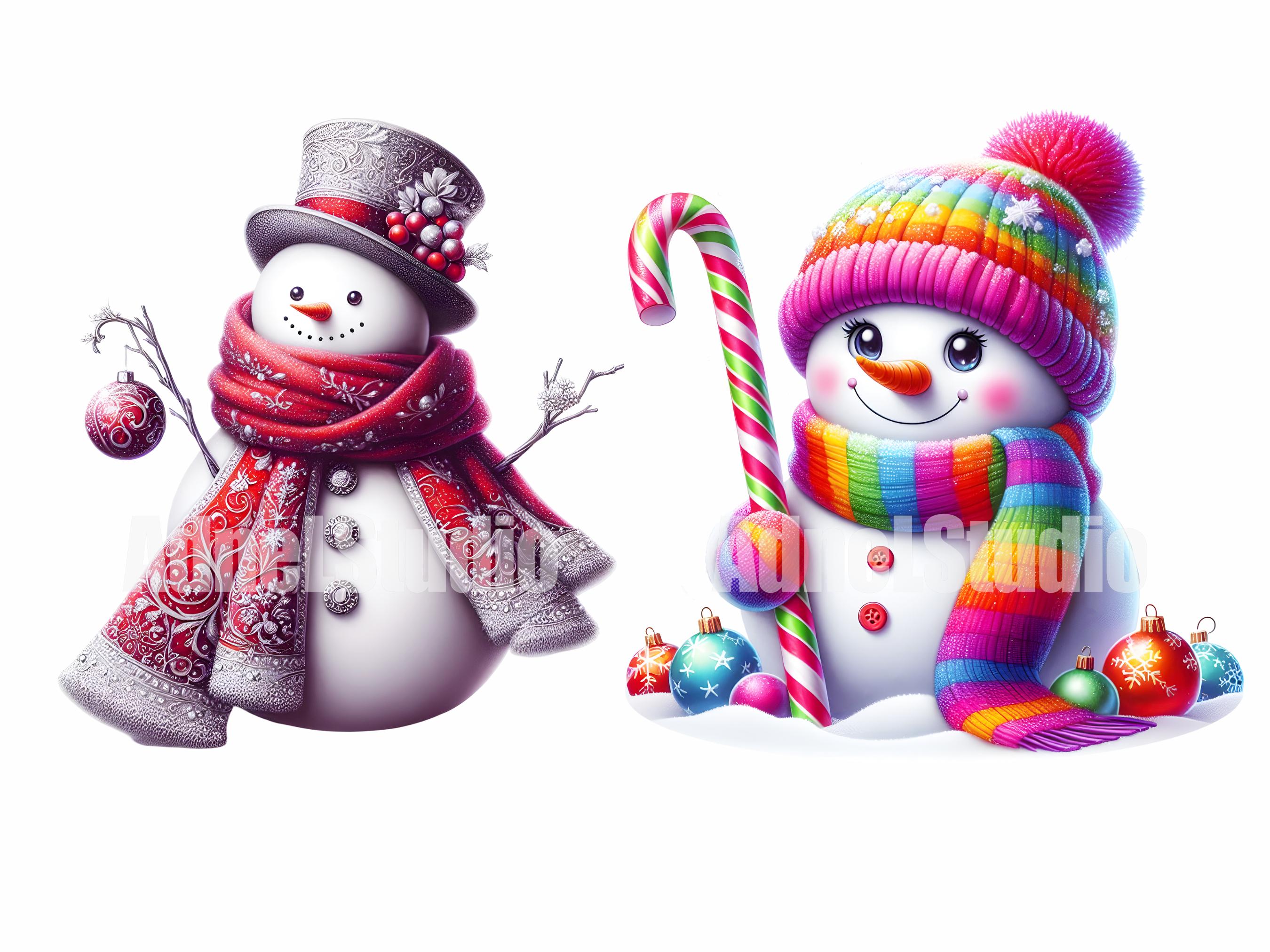 Festive Snowman PNG Clipart, Holiday Decor Printable, Christmas Snowman ...