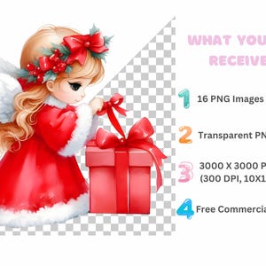 Cute Christmas Angel Clipart, Cute Christmas Clipart, Christmas ...