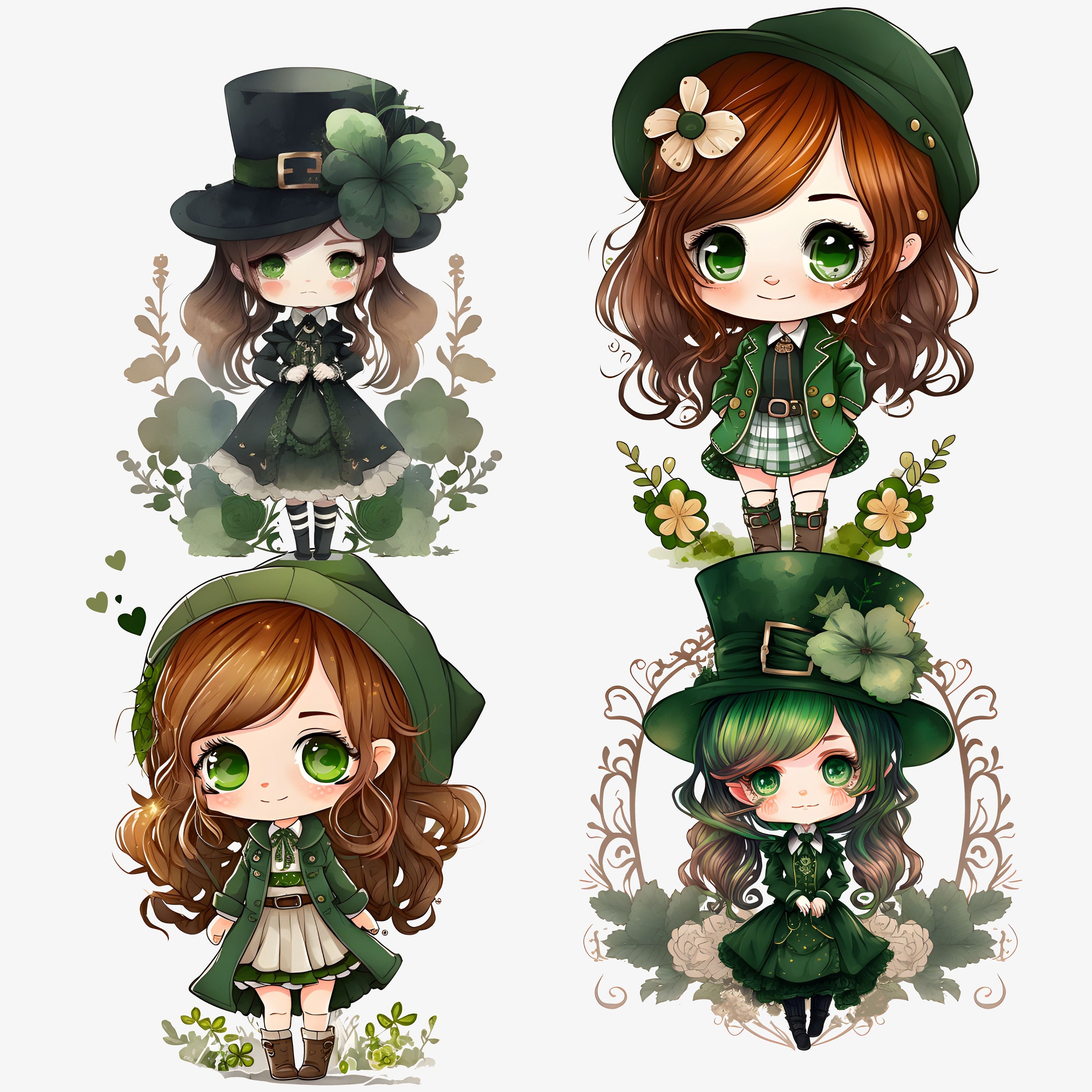 Watercolor Cute Irish Girls Png Clipart 16 High Quality Png - Etsy UK