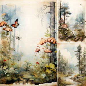 Vintage Forest Junk Journal, Forest Journal Pages, Forest Ephemera ...