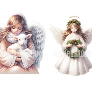 Christmas Angel Clipart Bundle, Holiday Angels Digital Art, Angel ...
