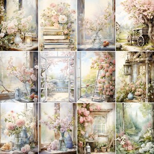 Cozy Spring Scenery Junk Journal, Vintage Spring Forest Landscape ...