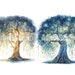 Watercolor Fairy Light Willow Tree Clipart - Willow Tree Landscape ...
