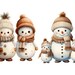 Christmas Cozy Snowman Clipart - Watercolor Cozy Christmas Clipart ...